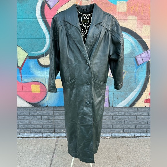 Avanti | Jackets & Coats | Vintage Womens Avanti Green Leather Trench ...